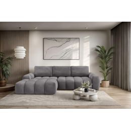 Ecksofa OTTO HOME, B:270cm H:84cm T:166,5cm, grau, 100% Polyester, Wohnzimmer, Sofas, "AZITA klein optionale Schlafsofa mit Bettkasten, B/T/H: