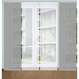 Schiebegardine HOME IN GREEN, B:60cm H:245cm, grau, Polyester, Wohnzimmer, Gardinen, "ESTRA", SET DIGITALDRUCK,BAMBUSOPTIK RECYCELT