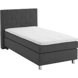 Boxspringbett, B:115cm L:210cm, grau, Westfalia Schlafkomfort, Bezug Bett: Feinstruktur 100% Polyester;Bezug Bonnell-Federkernmatratze: 100%