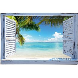Poster Reinders, B:91,5cm H:61cm, blau, Papier, K&uuml;che, Bilder, "Strandblick"