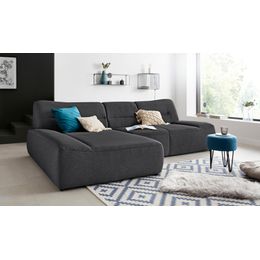 Ecksofa DOMO collection, B:288cm H:81cm T:175cm, grau, Wohnzimmer, Sofas, "Cesena moderne Polsterecke mit flachen Armlehnen, L-Form", fester