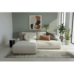 Ecksofa Trendmanufaktur, B:250cm H:82cm T:167cm, grau, 100% Polyester, Wohnzimmer, Sofas, "Fordon, Schlafsofa mit Bettkasten, Couch in L-Form, Breite