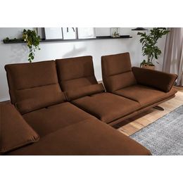 Ecksofa W.Schillig, B:291cm H:94cm T:164cm, braun, Longlife Xtra-Leder Z69: Das feinnarbige, gedeckte Softleder Z69 besticht durch seine