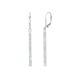 Elli Damen Paar Ohrh&auml;nger "Stab lang mit 925 Silber, mit Kristallen von Swarovski", onesize,mit Steinen, Silber 925 (Sterlingsilber), silber, Silber