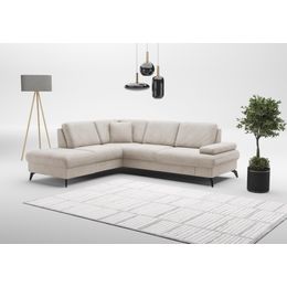 Sit & More Ecksofa SIT & MORE, B:238cm H:83cm T:202cm, beige, 100% Polyester, Wohnzimmer, Sofas, "Morris Jubi L-Form, B: 238 cm", mit Armteilfunktion & 1
