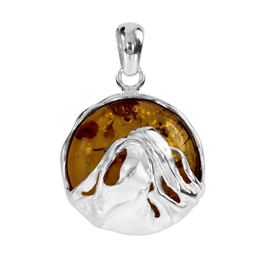 OSTSEE-SCHMUCK Damen Kettenanh&auml;nger "OSTSEE-SCHMUCK Anh&auml;nger Anngret Anh&auml;nger Anngret", 32 x 22mm, Silber 925 (Sterlingsilber), 5,4 g, wei&szlig;, Silber