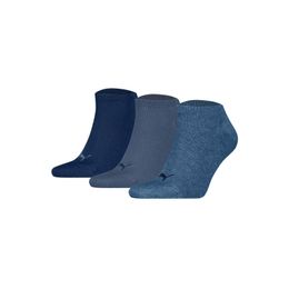 Puma Herren Sneakersocken "Socken Sneaker Plain 3P 3er Pack", Gr. 39, blau, Obermaterial: 66% Baumwolle CO. 18% Polyamid PA. 14% Polyester PES. 2%
