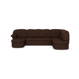 Wohnlandschaft DOMO collection, B:292cm H:82cm T:180cm, braun, 100% Polyester, Sofas, "Pegnitz, zeitlos&modern, elegante Rückensteppung, Breite