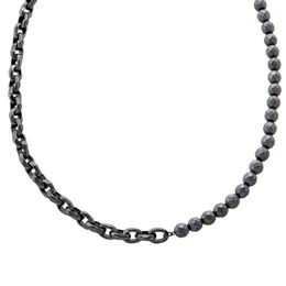 Armani Exchange Damen Kette ohne Anhänger "Schmuck Geschenk Edelstahl", Edelstahl, L: 55 B: 8,5mm, schwarz, Edelstahl, B:8,5mm, Halsketten, mit