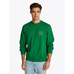 Tommy Hilfiger Herren Sweatshirt "HILFIGER STACK SWEATSHIRT", gr&uuml;n, Gr. S, Sweatware, Obermaterial: 100% Baumwolle, Sweatshirts