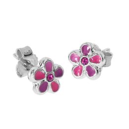 OSTSEE-SCHMUCK Damen Paar Ohrstecker "OSTSEE-SCHMUCK Ohrstecker Blume Ohrstecker Blume", 7 x 6mm, Silber 925 (Sterlingsilber), lila, Silber 925
