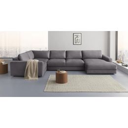 Wohnlandschaft Places of Style, B:405cm H:84cm T:224cm, grau, 100% Polyester, Sofas, "Bloomfield, Mega Polsterprogramm, Breite 405cm, viel Platz,