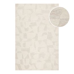 Teppich Wecon Home, B:140cm H:10mm L:200cm, beige, Schurwolle, Wohnzimmer, Teppiche, "Ocean State", handgefertigt, gemustert, pflegeleicht, Wolle,