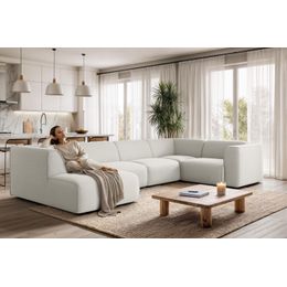 Wohnlandschaft OTTO HOME, B:367cm H:70cm T:206cm, beige, Struktur fein (100% Polyester);Samtoptik (100% Polyester);Samtcord (92% Polyester, 8%