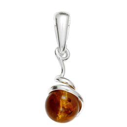 OSTSEE-SCHMUCK Damen Kettenanh&auml;nger "OSTSEE-SCHMUCK Anh&auml;nger Kugel 8 mm Anh&auml;nger Kugel 8 mm", 28 x 9mm, Silber 925 (Sterlingsilber), 1,4 g, wei&szlig;,