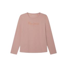 Pepe Jeans Mädchen Longsleeve "Longsleeve HANA GLITTER LS 1er Pack", rosa, Gr. 188, Obermaterial: 95% Baumwolle CO. 5% Elasthan EL., Shirts