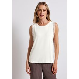Street One Damen Tanktop, wei&szlig;, Gr. 46, unifarben, Stoff, 95% Viskose, 5% Elasthan, Tops, aus stretchigem Viskosematerial