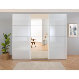 Schwebet&uuml;renschrank Rauch, B:271cm H:229cm T:62cm, wei&szlig;, Holzwerkstoff, Schr&auml;nke, "Kleiderschrank Schrank Garderobe KOLUNA mit Glast&uuml;ren und