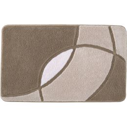 Badematte Kleine Wolke, H:20mm, beige, Polyacryl, Badematten, "Kent", Badteppich, modernes Design, Hoch-Tief Effekt, waschbar