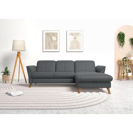 Sit & More Ecksofa SIT & MORE, B:245cm H:91cm T:178cm, grau, 100% Polyester, Wohnzimmer, Sofas, "Romero L-Form", wahlweise mit oder ohne Relax-Funktion,