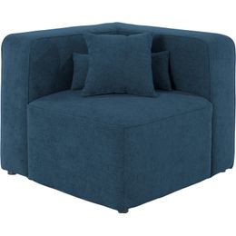 Sofa-Eckelement Home Affaire, B:93cm H:76,5cm T:93cm, blau, 100% Polyester, Polsterelemente, "Sundstrup", Modulserie, individuelle Zusammenstellung