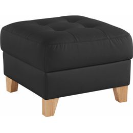 Hocker, B:70cm H:45cm T:70cm, grau, exxpo - SOFA FASHION, NaturLEDER (echtes Rindsleder) in Sitz und R&uuml;cken. Korpus in passendem Kunstleder SOFTLUX