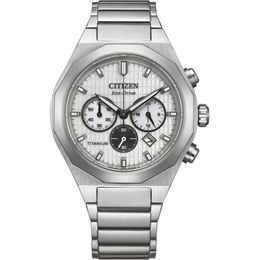 Citizen Herren Chronograph, silber, Armbanduhren, Armbanduhr, Solar, Titan, Herrenuhr, analog, Tag, Stoppfunktion