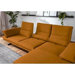 Ecksofa W.Schillig, B:291cm H:94cm T:164cm, gelb, Stoff S37 (100% Polyester): Luxus-Microfaser in Lederoptik, Wohnzimmer, Sofas, "broadway,