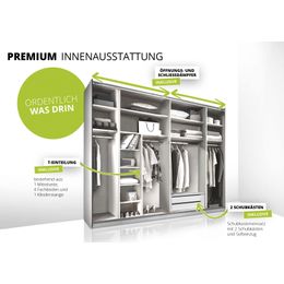 Schwebet&uuml;renschrank STAUD, B:298cm H:240cm T:68cm, grau, Holzwerkstoff, Schr&auml;nke, "Sonett 220, Made in Germany", mit vier verschiedenen