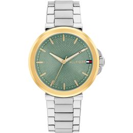Tommy Hilfiger Damen Quarzuhr "LORI", grün, Armbanduhren, Armbanduhr, Damenuhr, Edelstahlarmband, analog