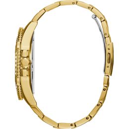 Guess Herren Multifunktionsuhr "FRONTIER", gold, Armbanduhren, Armbanduhr, Quarzuhr, Herrenuhr, Zirkonia (synth.), Edelstahlarmband