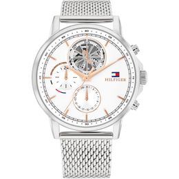 Tommy Hilfiger Herren Multifunktionsuhr "STEWART", silber, Armbanduhren, Quarzuhr, Armbanduhr, Herrenuhr, Edelstahlarmband, analog