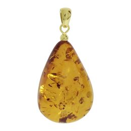 OSTSEE-SCHMUCK Damen Kettenanh&auml;nger "OSTSEE-SCHMUCK Anh&auml;nger Tropfen ca. 38 mm lang - Gold 333/000", 48 x 24mm, Bernstein, 7 g, gelb, Bernstein,