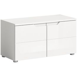 Sitzbank Inosign, B:80cm H:43cm T:37cm, weiß, FSC-zertifizierter Holzwerkstoff, Flur, Sitzbänke, "CAPRI, Breite 80 cm, 2 Türen mit eingefasster