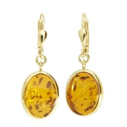 OSTSEE-SCHMUCK Damen Paar Ohrhänger "- Classic 14 x 10 mm oval - Gold 333/000 - Bernstein", Gelbgold 333, gold, Gelbgold 333, Ohrringe