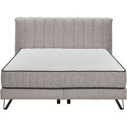 Boxspringbett, B:202cm L:212cm, grau, SET ONE BY Musterring, 95% Polyester, 5% Cotton, Jugendzimmer, Komplettbetten, "Baldwin", Liegefl&auml;che 180 x 200