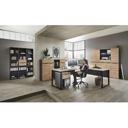 Aktenschrank Innostyle, B:75cm H:197cm T:38cm, grau, Dekorfolie, FSC-zertifizierter Holzwerkstoff, Hartfaserplatte, Kunststoff, MDF, Spanplatte,