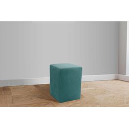 Polsterhocker DOMO collection, B:38cm H:47cm T:38cm, blau, 100% Polyester, Hocker, "700012 B/T/H: 38/38/47 cm", in 2 Wochen lieferbar, in vielen