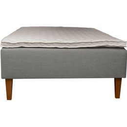 Boxspringbett Home Affaire, B:91cm L:201cm, grau, 100% Polyester, Komplettbetten, "Osterberg", mit Taschen-Federkernunterbox