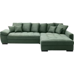 Ecksofa MR. COUCH, B:323cm H:92cm T:222cm, grün, 90% Polyester / 10% Nylon, Wohnzimmer, Sofas, "Richmond, L-Form"