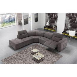Ecksofa Egoitaliano, B:300cm H:100cm T:274cm, grau, Luxus-Micofaser Lederoptik (100% Polyester) ist ein neues technisches Gewebe mit einem visuellen