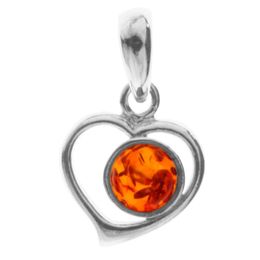 OSTSEE-SCHMUCK Damen Kettenanh&auml;nger "OSTSEE-SCHMUCK Anh&auml;nger Herz Anh&auml;nger Herz", 21 x 13mm, Silber 925 (Sterlingsilber), 1,6 g, wei&szlig;, Silber 925