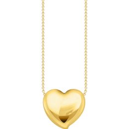 Thomas Sabo Damen Kette mit Anhänger "Bold Elegance Herzform", 45, Silber 925 (Sterlingsilber), B: 1,5mm, gold, Silber 925 (Sterlingsilber), B:1,5mm,