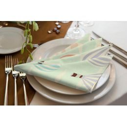 Stoffserviette Adam, B:30cm L:30cm, gr&uuml;n, Obermaterial: 100% Baumwolle, Servietten, "Balloons", GOTS organic,zertifiziert durch CERES 0242f&uuml;r Kinder