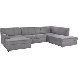 Wohnlandschaft DOMO collection, B:320cm H:78cm T:213cm, grau, Sofas, "Topper, elegant und zeitlos, komfortabel, U-Form", wahlweise mit Bettfunktion
