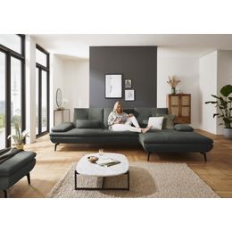 Ecksofa DIE PLANBAR, B:322cm H:93cm T:188cm, grün, 100% Recyceltes Polyester, Wohnzimmer, Sofas, "MP-IN23002 L-Form", wahlweise mit Armteil- und