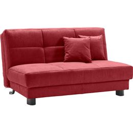 ell+ell Schlafsofa ELL + ELL, B:145cm H:90cm T:100cm, rot, 100% Polyester, Jugendzimmer, Sofas, "Tilda", Breite 145 cm, inkl. 2 Zierkissen