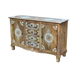 Sideboard OTTO HOME, B:140cm H:85cm T:40cm, braun, Wohnzimmer, Sideboards, "Gullaba", Kommode, Hand bemalt, Breite 140 cm