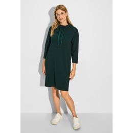 Cecil Damen Jerseykleid, grün, Gr. XXL, Strukturmuster, Stoff, 68% Polyester, 28% Viskose, 4% Elasthan, Kleider, mit Stehkragen
