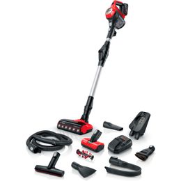 Bosch Akku-Stielstaubsauger "Unlimited Serie 7 BKS711PET", B:20cm H:132cm T:26cm, rot, Akkusauger, 40 Min. Laufzeit, knickbares Rohr, inkl.